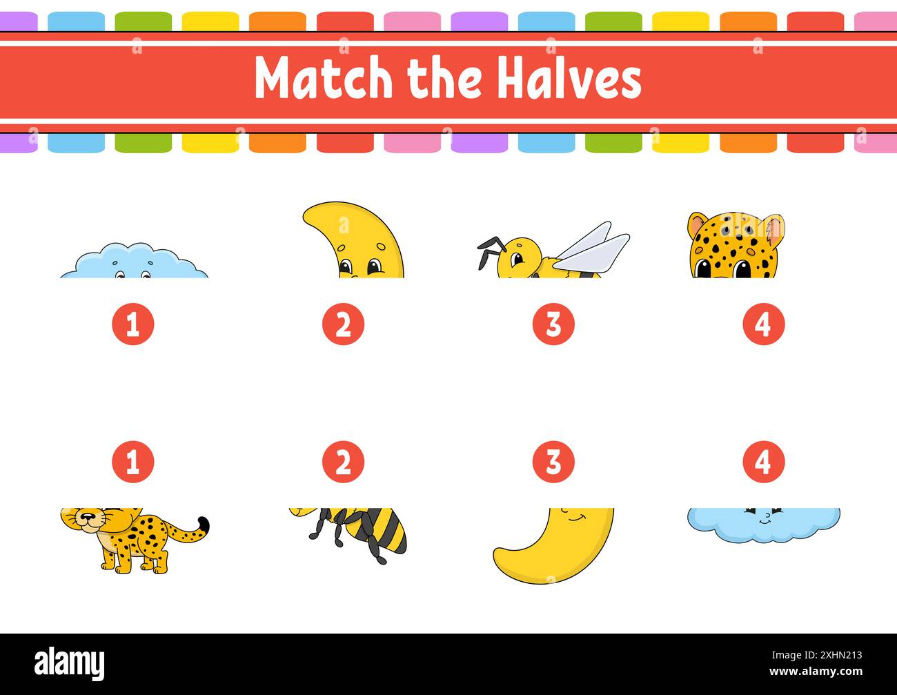 Match the halves. Education developing worksheet. Matching game for ...