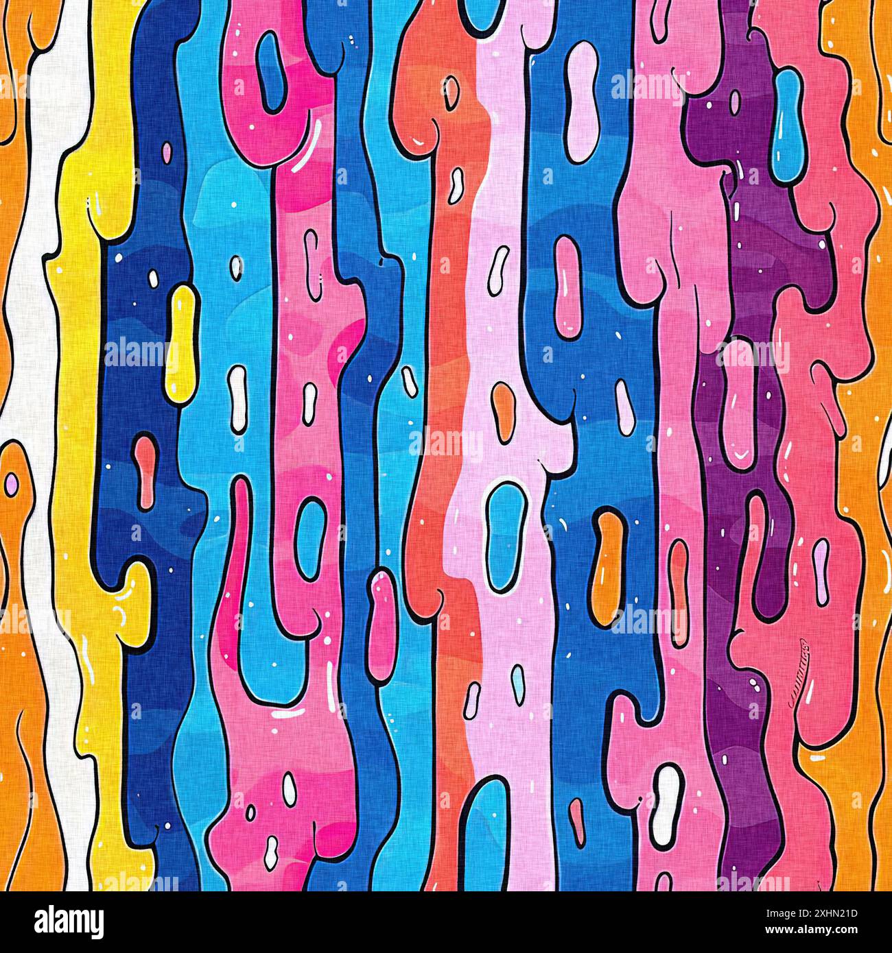 Fun dripping paint effect digital pattern with whimsical ink splodge ...