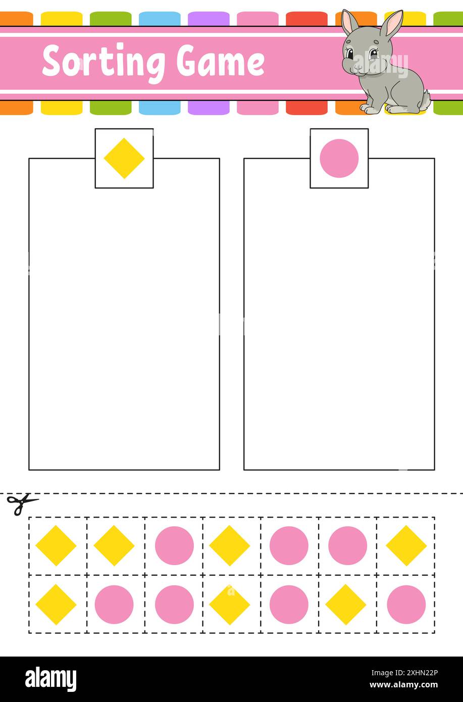 Sorting game for kids. Cut and glue. Education developing worksheet ...