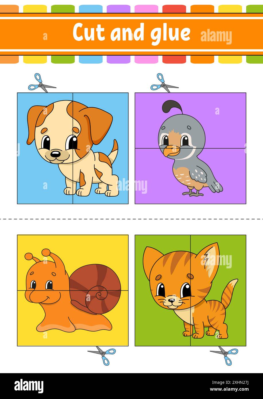Cartoon illustration funny scissors dog Stock Vector Images - Alamy