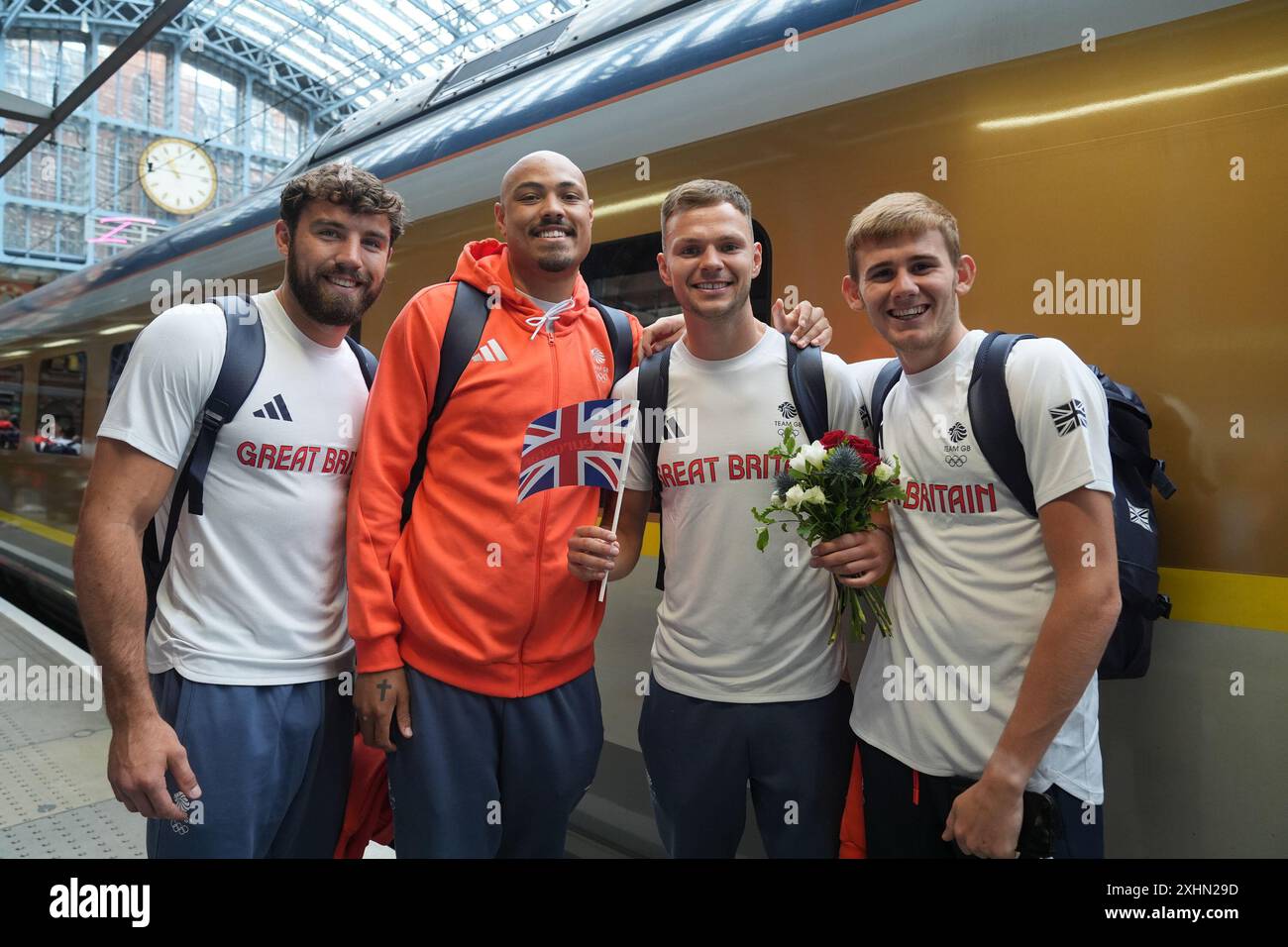 Members of Team GB at Eurostar St Pancras Station in London, as they ...