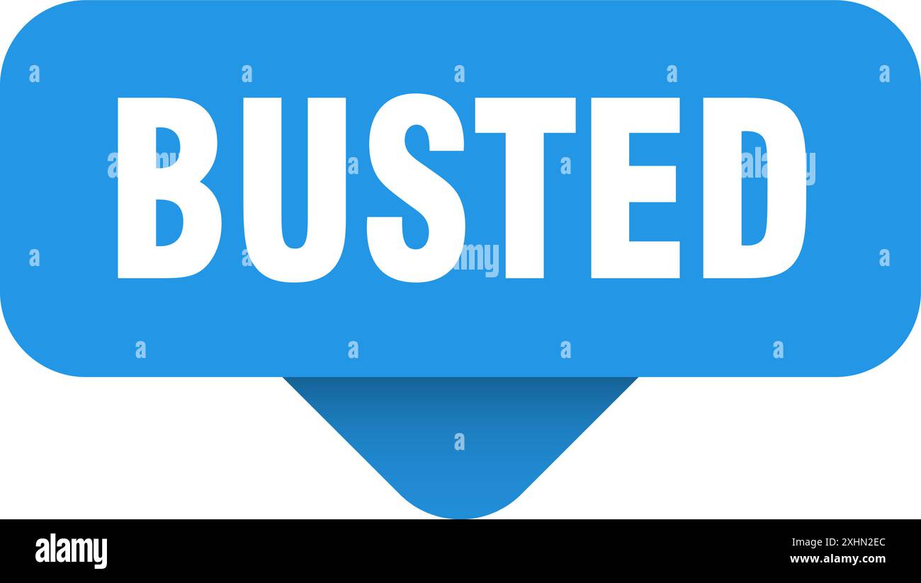 busted sticker. busted sign on transparent background. rectangular ...