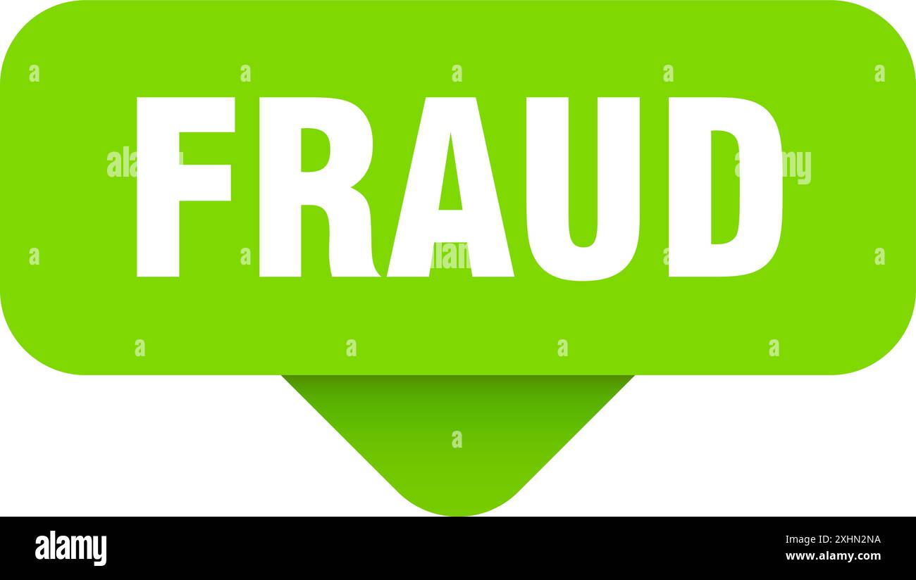 fraud sticker. fraud sign on transparent background. rectangular button ...