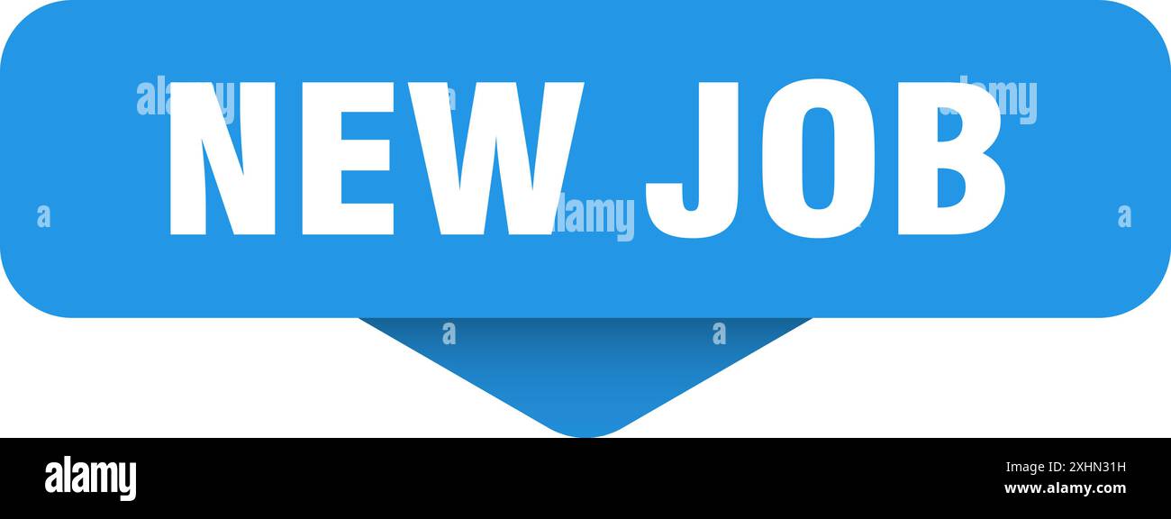 new job sticker. new job sign on transparent background. rectangular ...