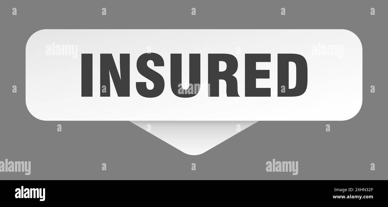 insured sticker. insured sign isolated on gray background. rectangular button Stock Vector Image ...