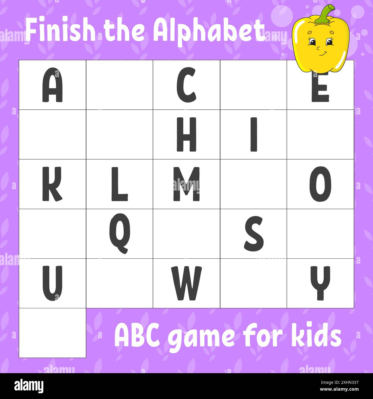 Finish the alphabet. ABC game for kids. Education developing worksheet ...