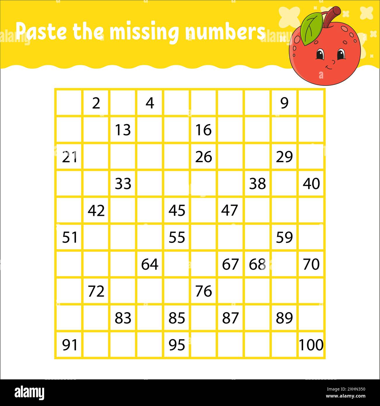 Mathematical square maze. Game for kids. Number labyrinth. Education ...