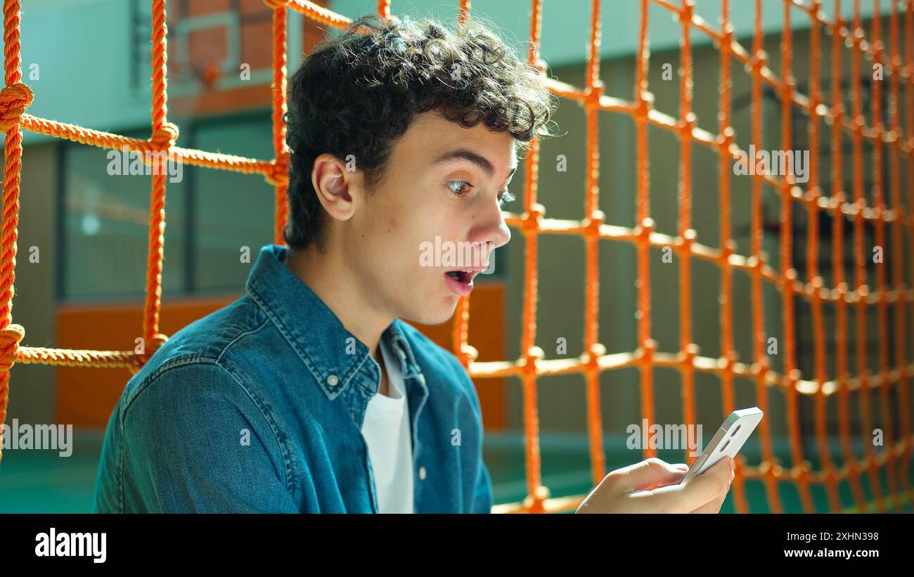 Shocked amazed wonder Caucasian teen boy student guy teenager man male ...