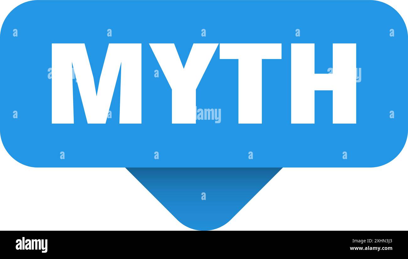 myth sticker. myth sign on transparent background. rectangular button ...