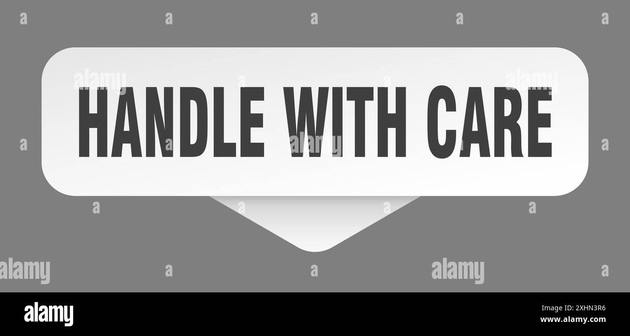 handle with care sticker. handle with care sign isolated on gray ...