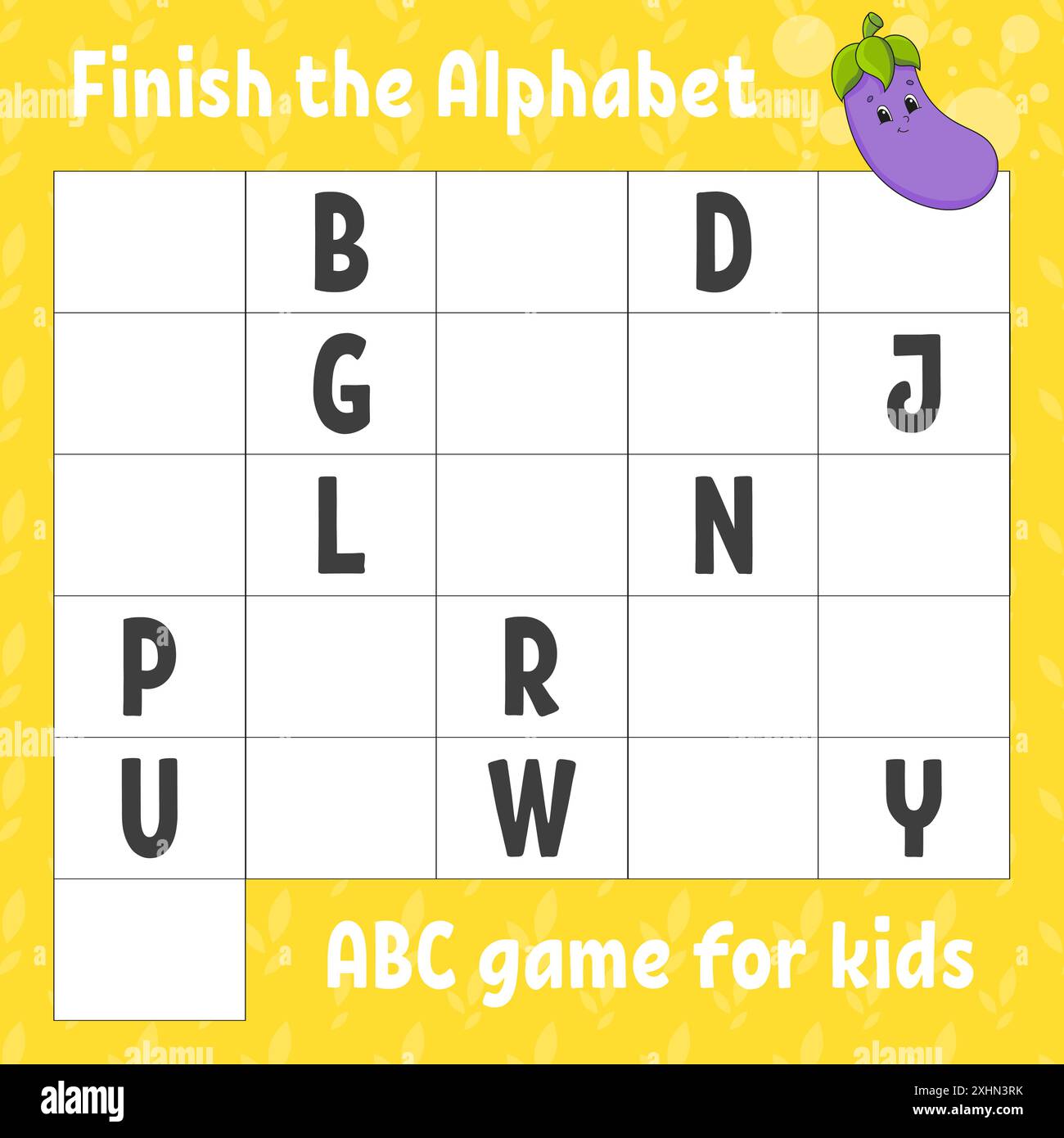 Finish the alphabet. ABC game for kids. Education developing worksheet ...