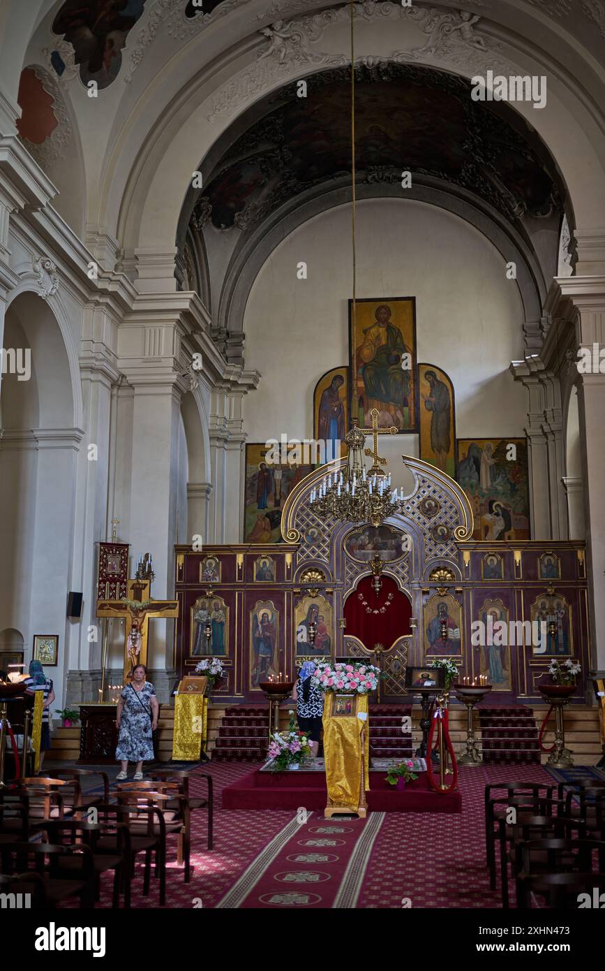 Interior of the Saints Cyril and Methodius Cathedral, seat of the Czech ...
