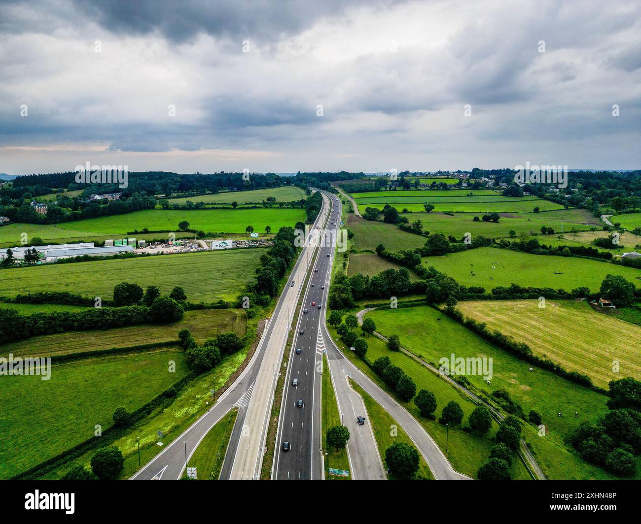 Aerial footage road cutting through hi-res stock photography and images ...
