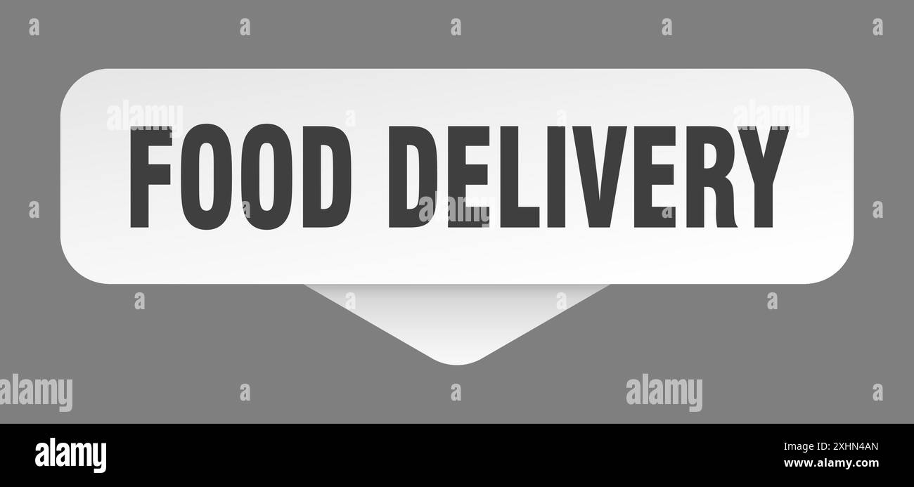 food delivery sticker. food delivery sign isolated on gray background ...