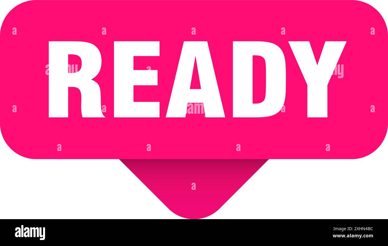 ready sticker. ready sign on transparent background. rectangular button ...