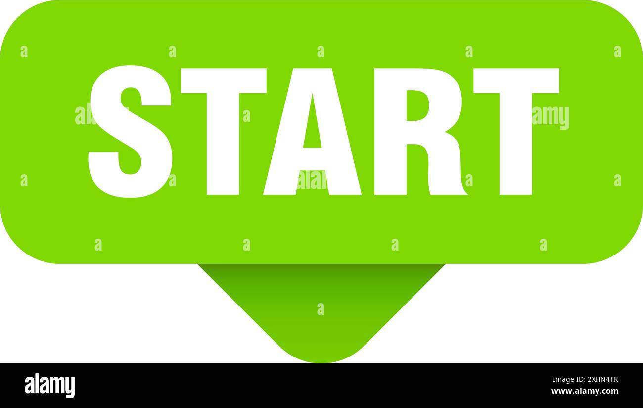 start sticker. start sign on transparent background. rectangular button ...