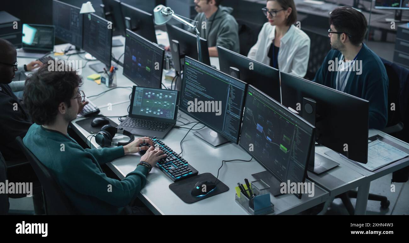 Diverse Software Development Department Working on an Artificial ...