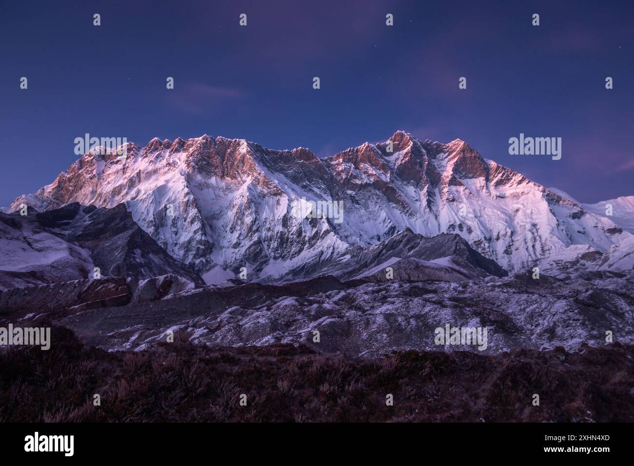 Nuptse Mountain and Lhotse South Face at Sunny Day. Aerial View Stock ...