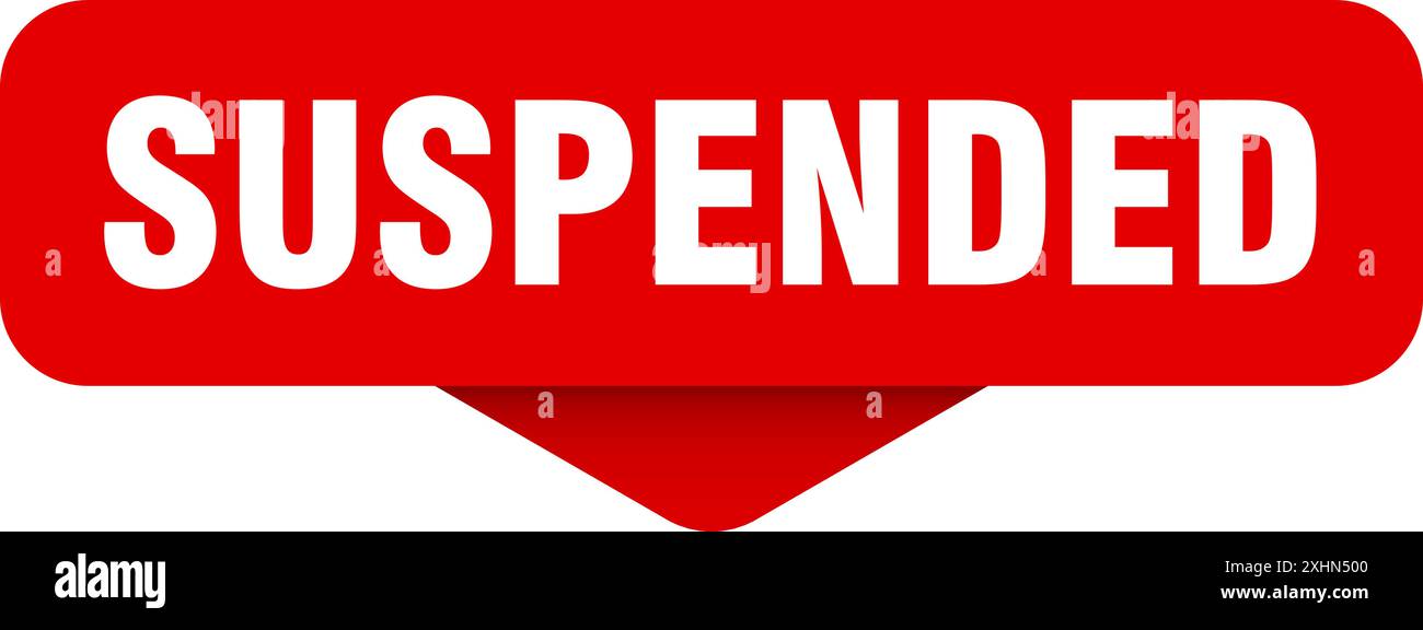 suspended sticker. suspended sign on transparent background ...