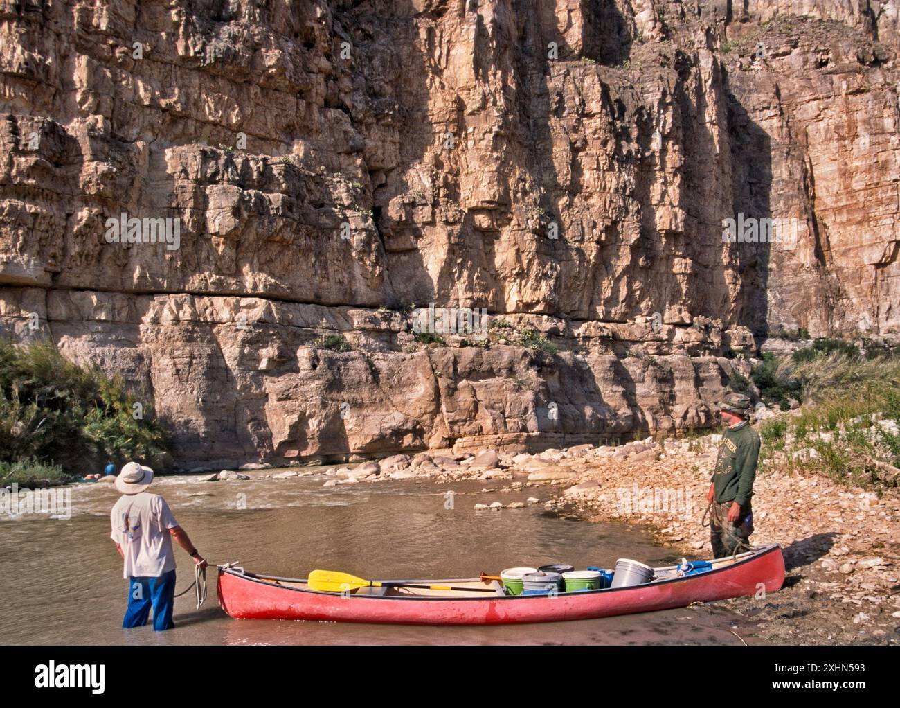 Canoeists near rapids in Bullis Canyon, The Lower Canyons of Rio Grande ...