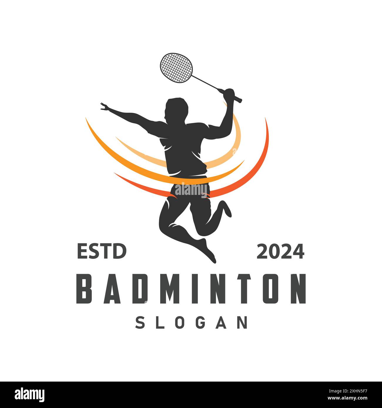 Badminton logo vector black silhouette badminton sport player vintage ...