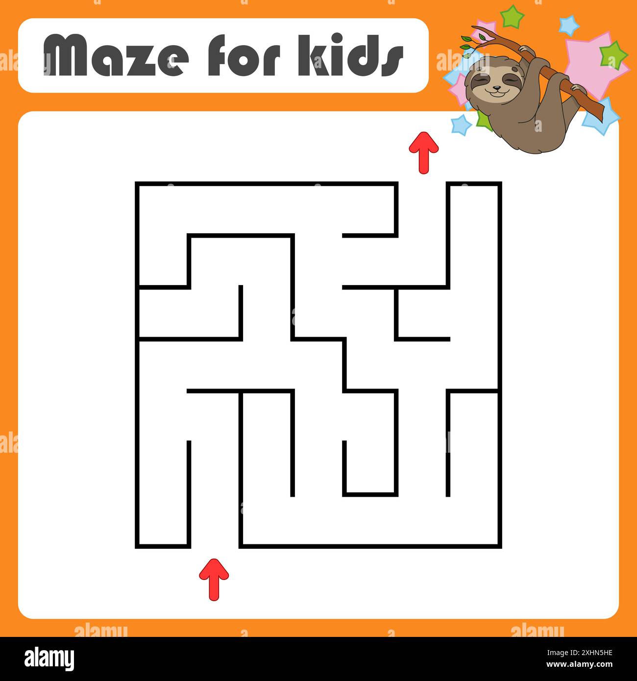Abstract maze. Game for kids. Puzzle for children. cartoon style ...