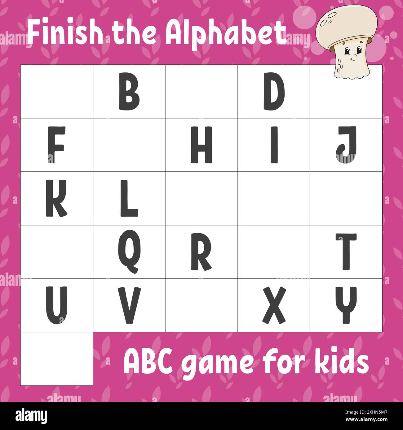 Finish the alphabet. ABC game for kids. Education developing worksheet ...