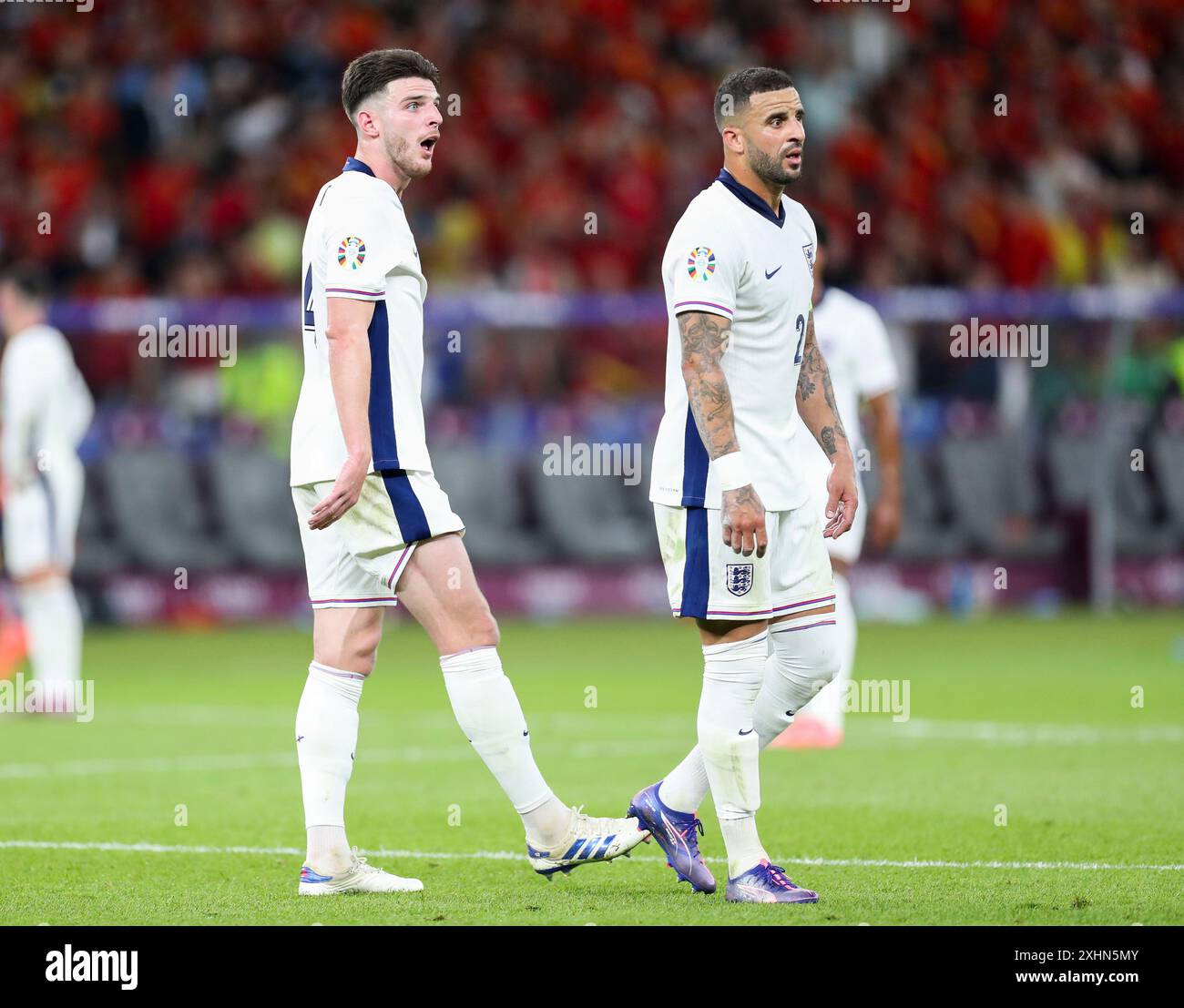 Berlin, Germany. 14th July, 2024. England midfielder Declan Rice ...