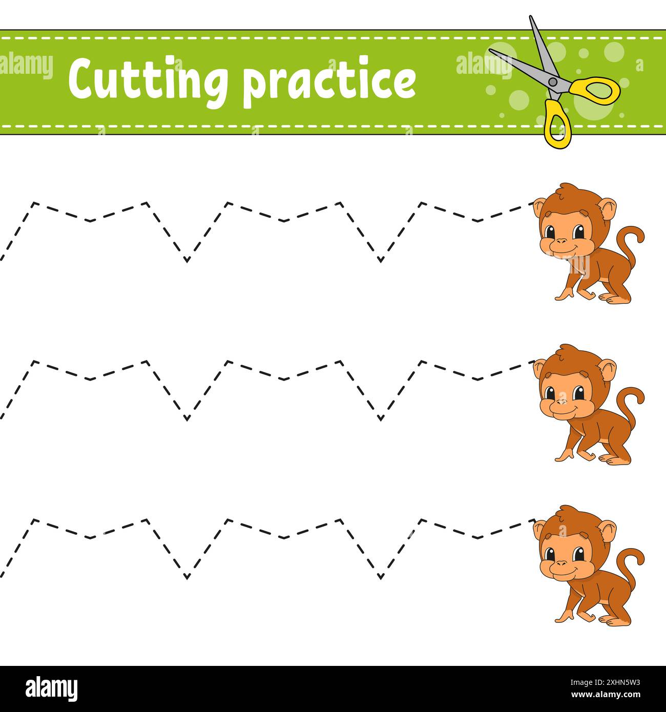 Cutting practice for kids. Education developing worksheet. Activity ...