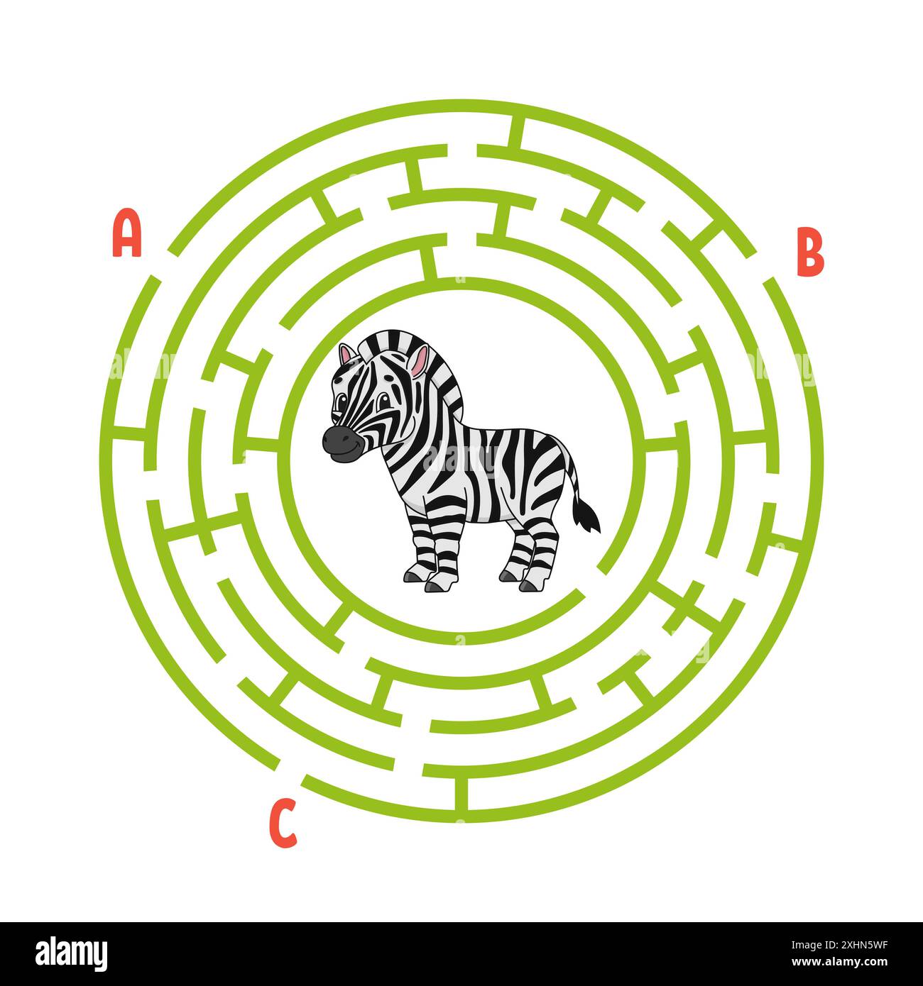 Circle maze. Game for kids. Puzzle for children. Round labyrinth ...