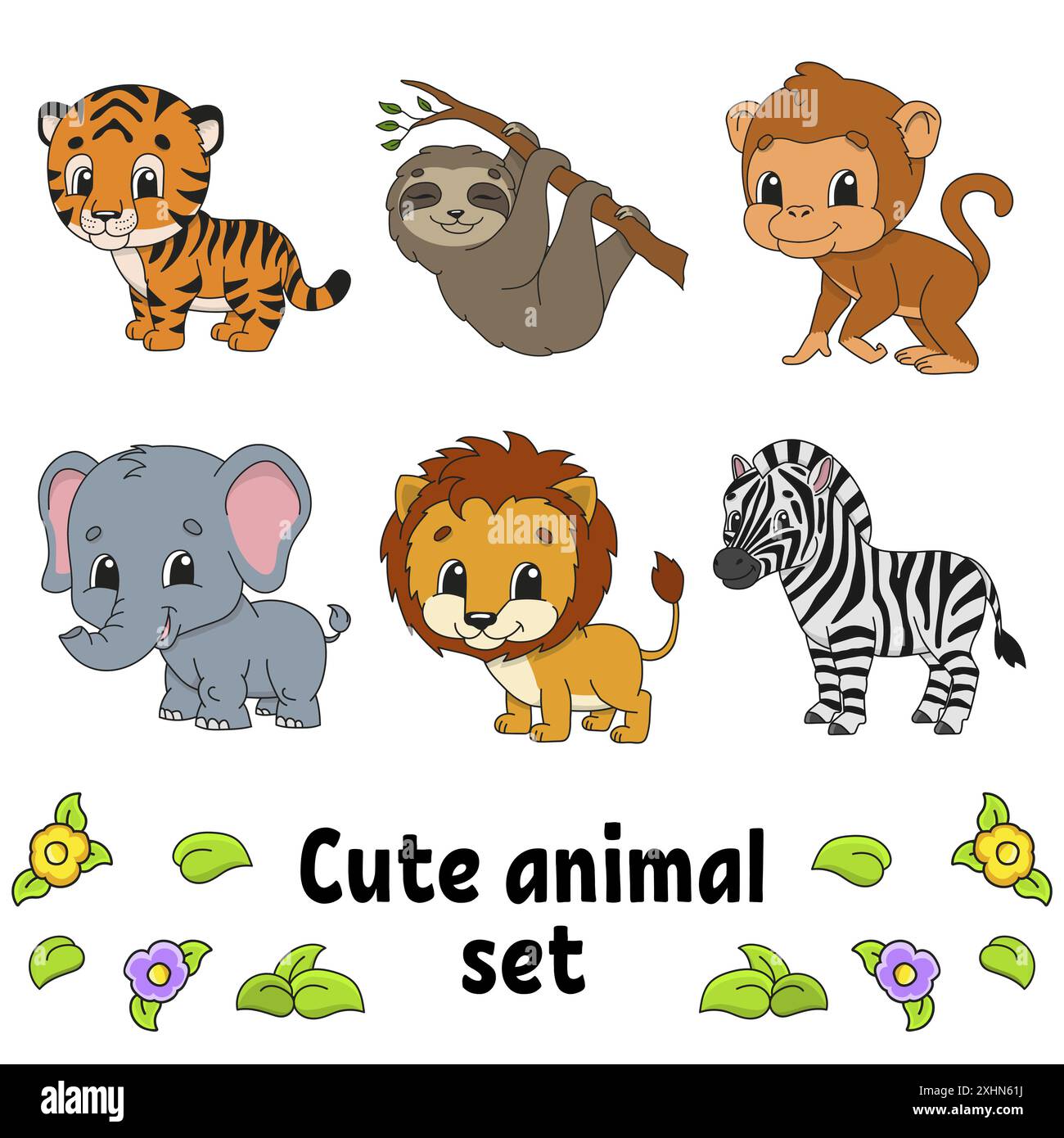 Cartoon character. Animal theme. Colorful vector illustration. Isolated ...