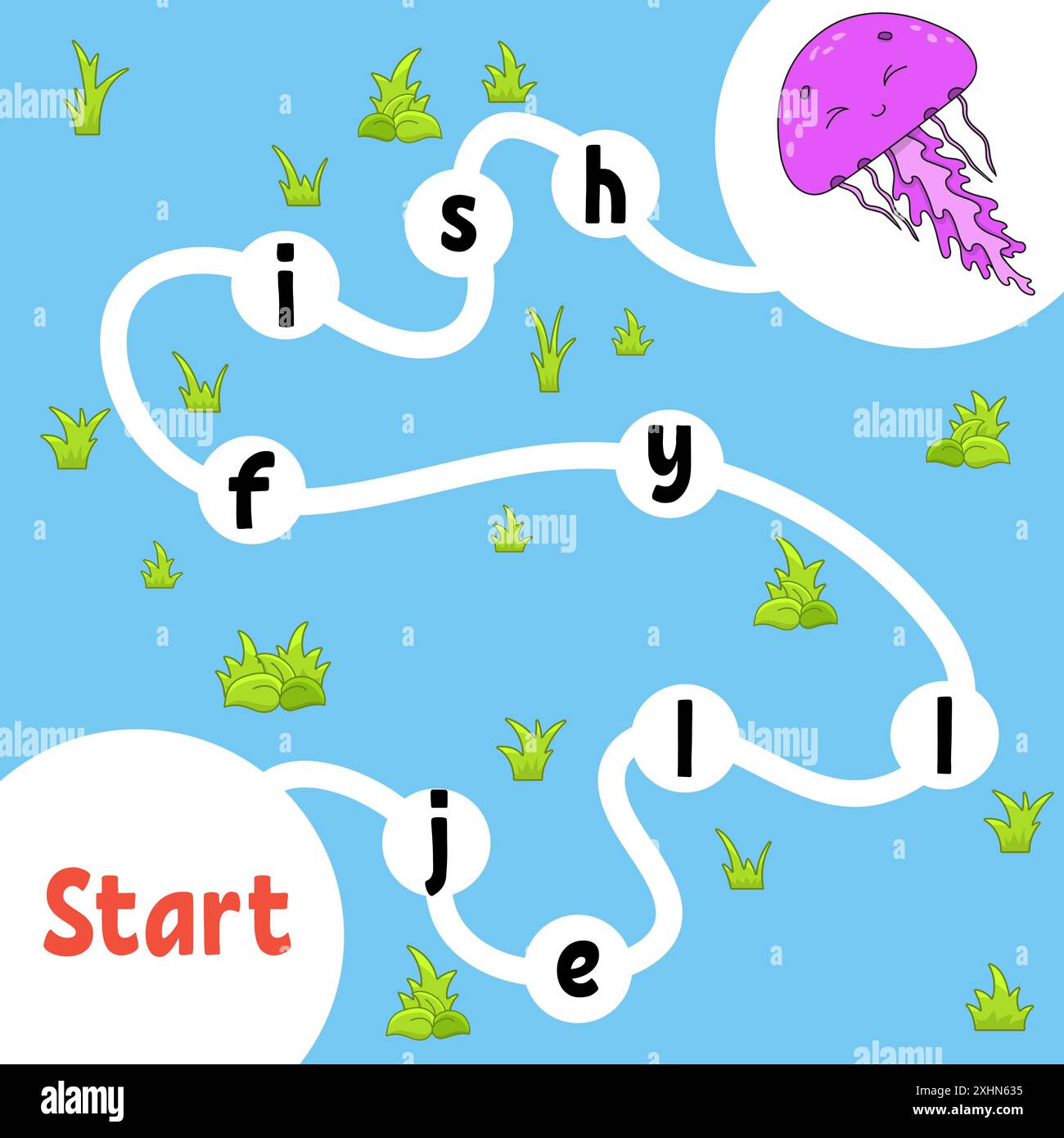 Logic puzzle game. Learning words for kids. Find the hidden name ...