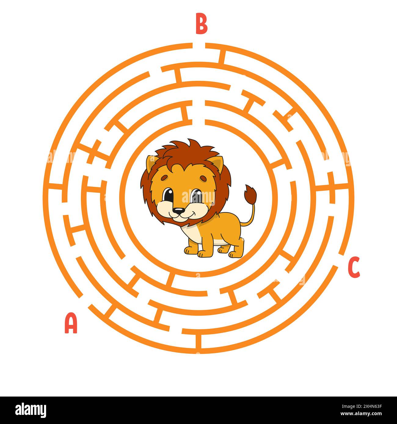 Circle maze. Game for kids. Puzzle for children. Round labyrinth ...