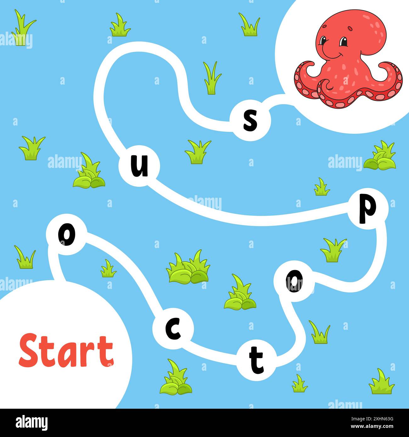 Logic puzzle game. Learning words for kids. Find the hidden name ...