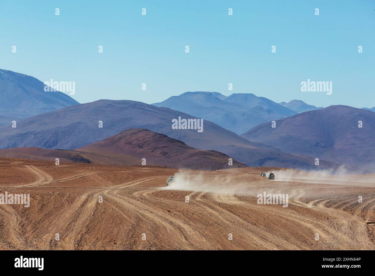 Cars on the rough road in Altiplano, Bolivia Stock Photo - Alamy