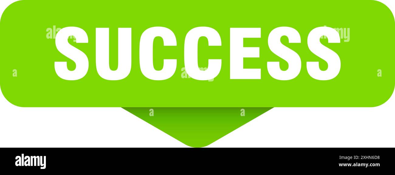 success sticker. success sign on transparent background. rectangular ...