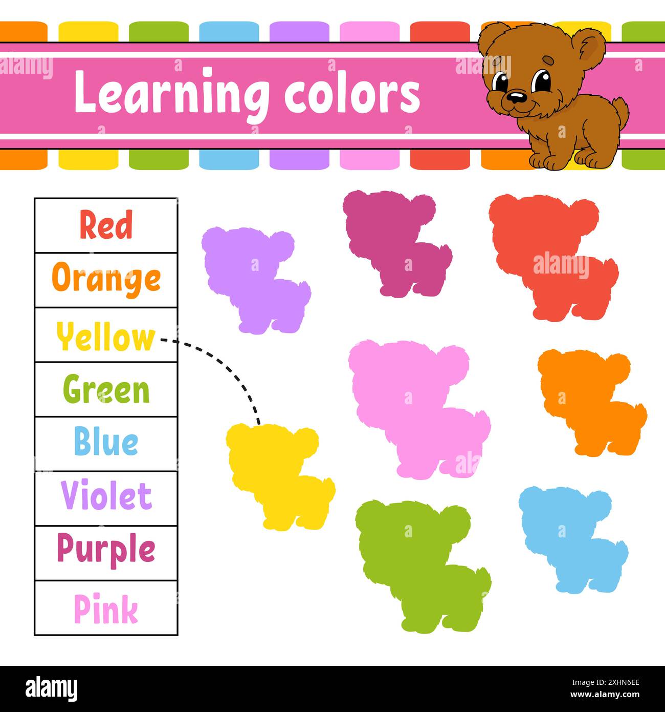 Learning colors. Education developing worksheet. Activity page with ...