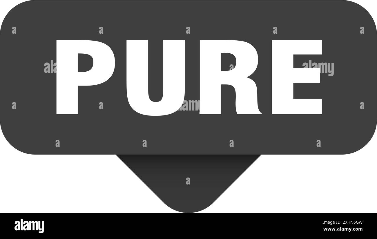 pure sticker. pure sign on transparent background. rectangular button ...