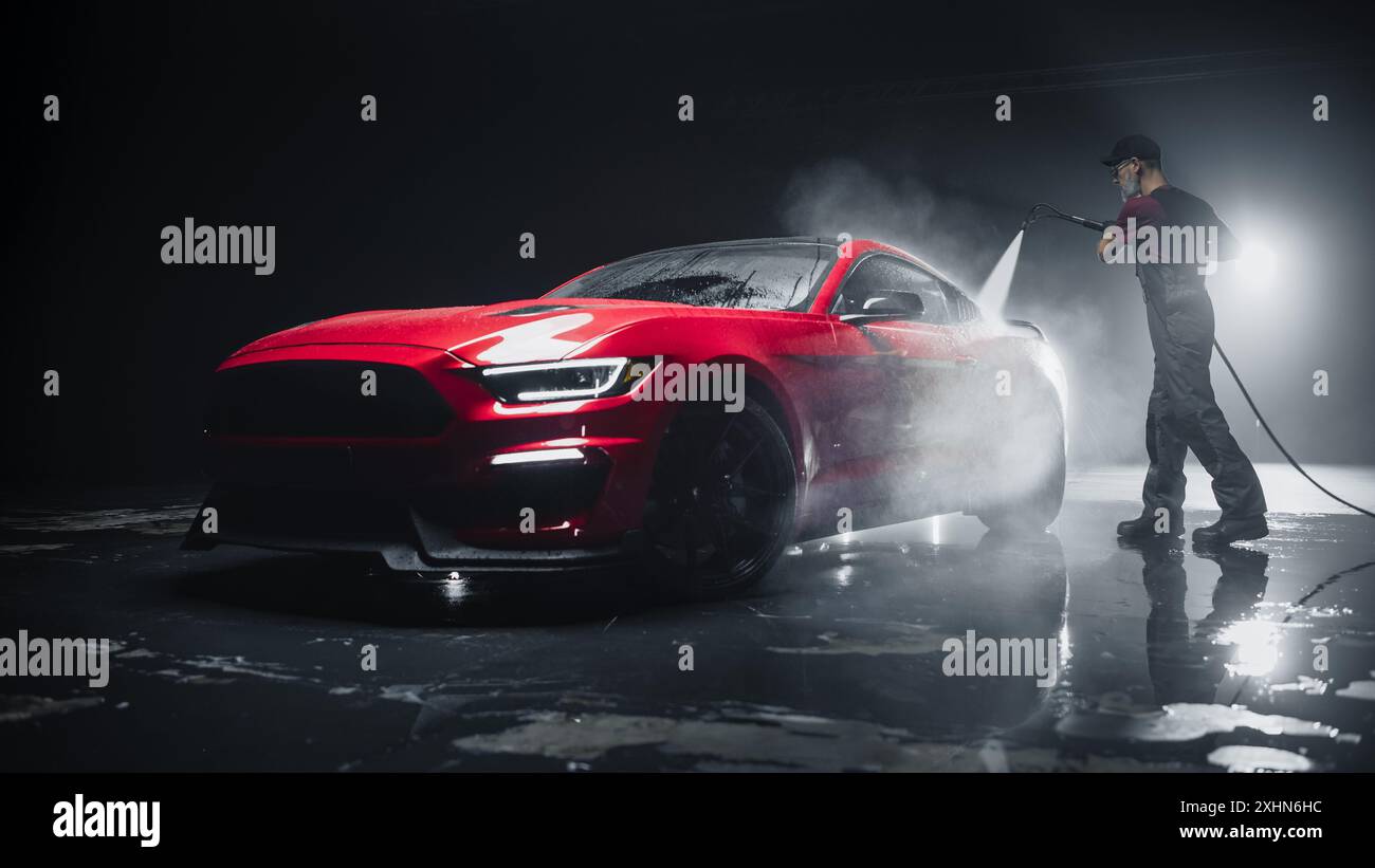 Red sportscar advertising in studio hi-res stock photography and images ...