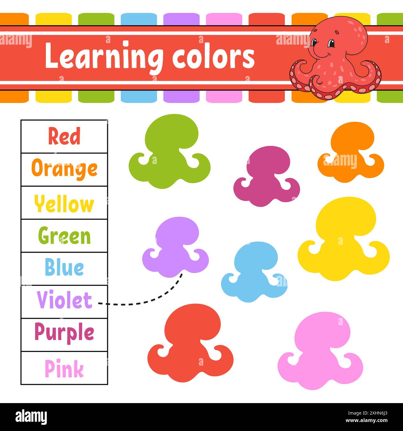 Learning colors. Education developing worksheet. Activity page with ...