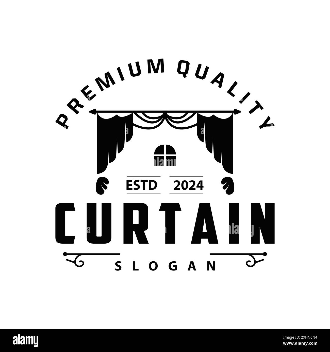 Simple Home Decoration Curtain Logo Templet Illustration Stock Vector ... Simple Home Decoration Curtain Logo Templet Illustration Stock Vector ...