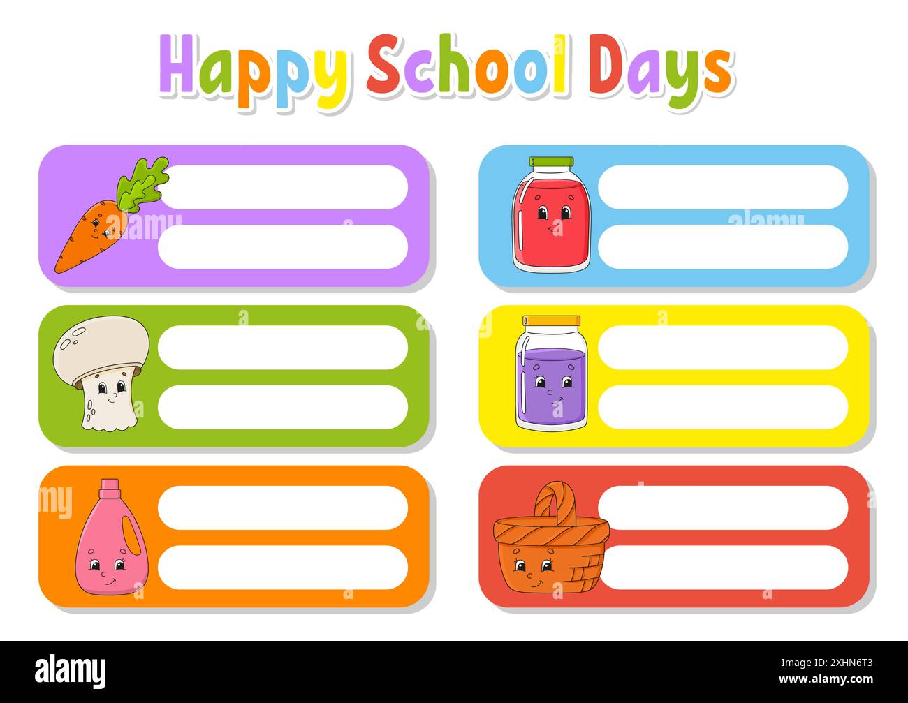 Bright stickers. Rectangular label. Color vector isolated illustration ...