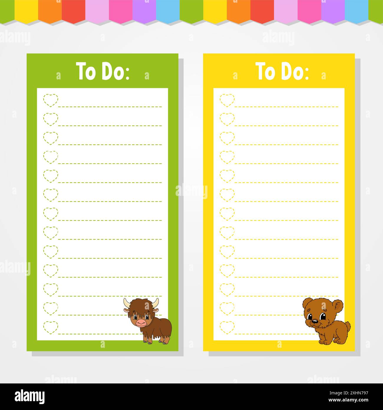 To do list for kids. Empty template. The rectangular shape. Isolated ...