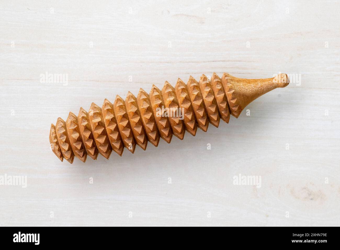 Acupressure wooden hand roller massager on white background Stock Photo ...