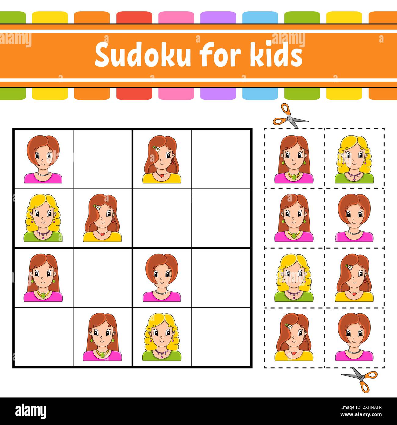 Sudoku for kids. Education developing worksheet. Activity page with ...