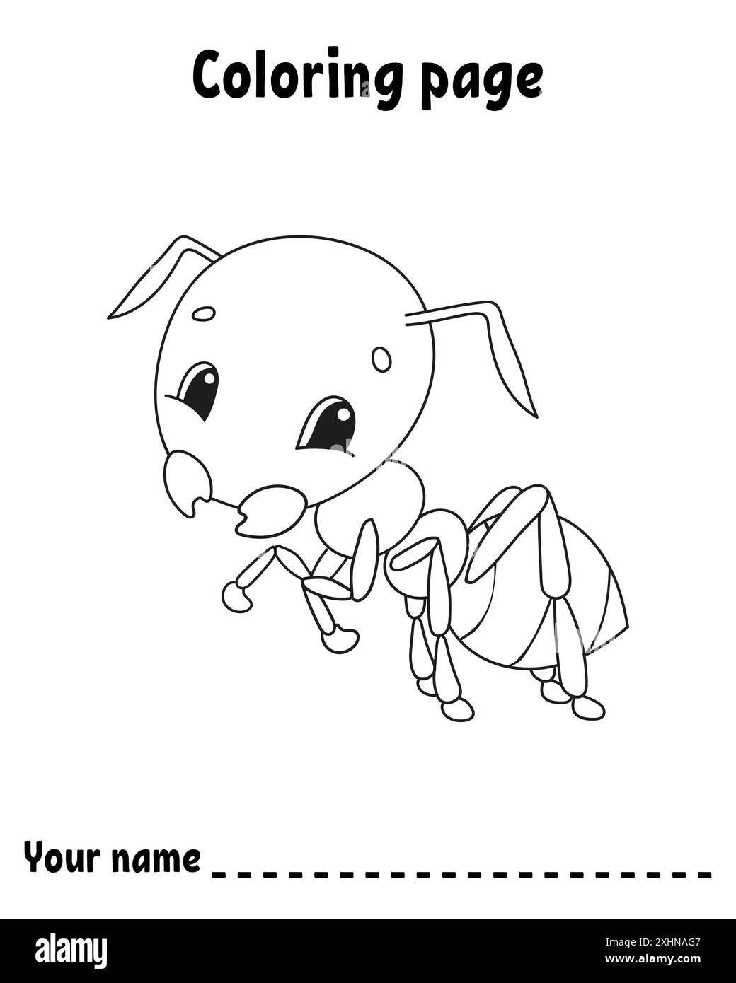 Coloring book page for kids. Cartoon style character. Isolated on white ...