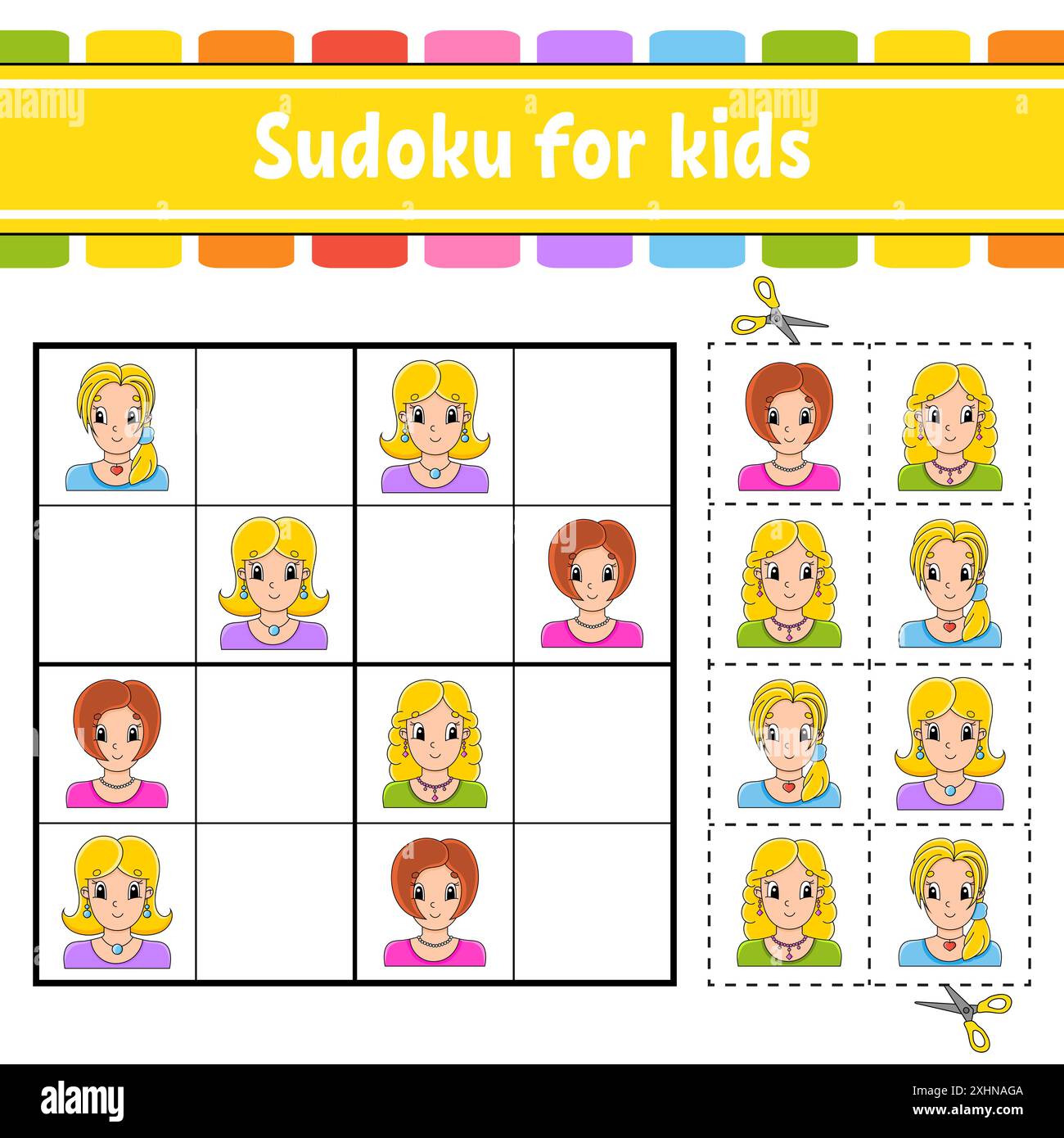 Sudoku for kids. Education developing worksheet. Activity page with ...
