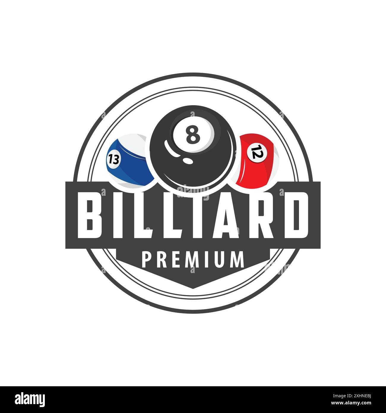 Billiard Logo Minimalist Design Ball and Stick Symbol Illustration ...