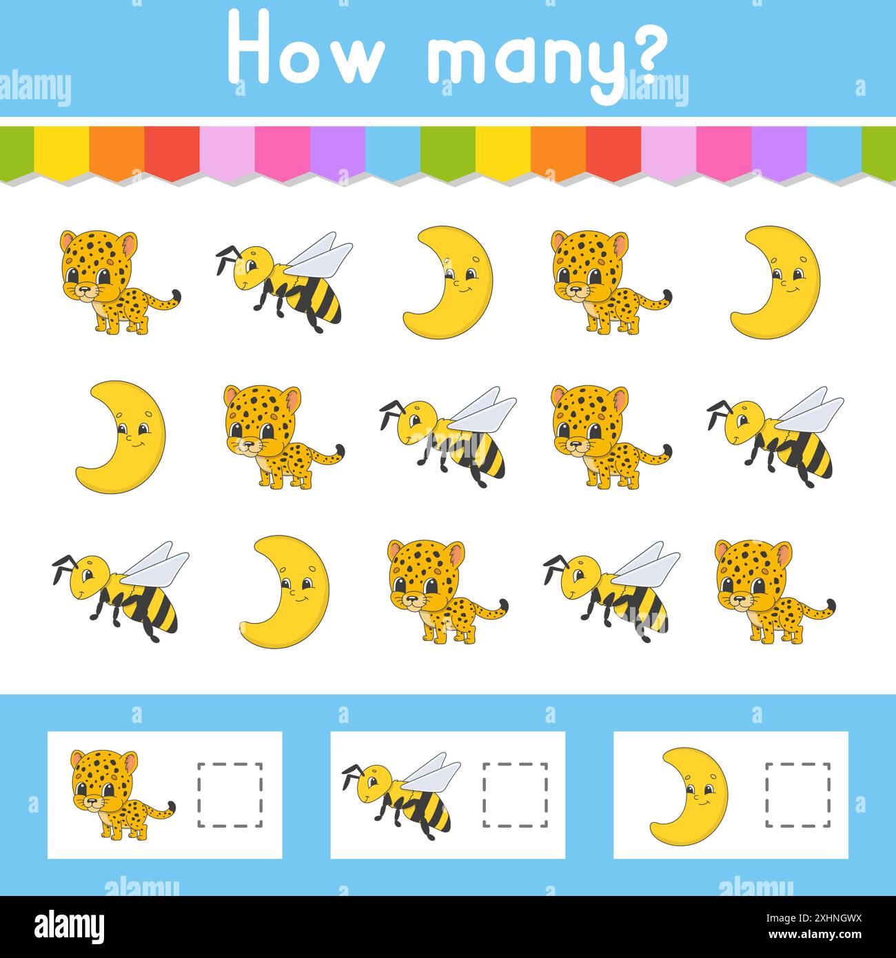Counting game for children. Animal characters. Learning mathematics ...