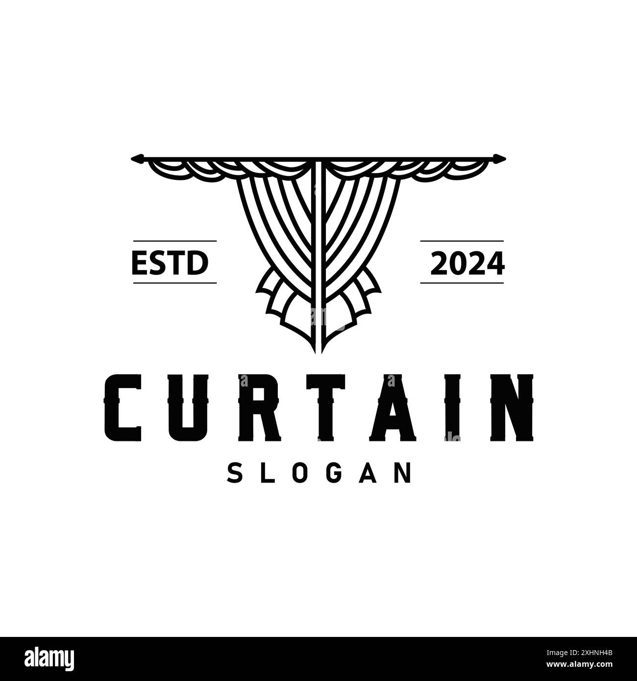 Simple Home Decoration Curtain Logo Templet Illustration Stock Vector ... Simple Home Decoration Curtain Logo Templet Illustration Stock Vector ...